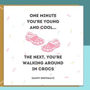 Funny Crocs Birthday Card - for Him or for Her - Can Be Personalised ...