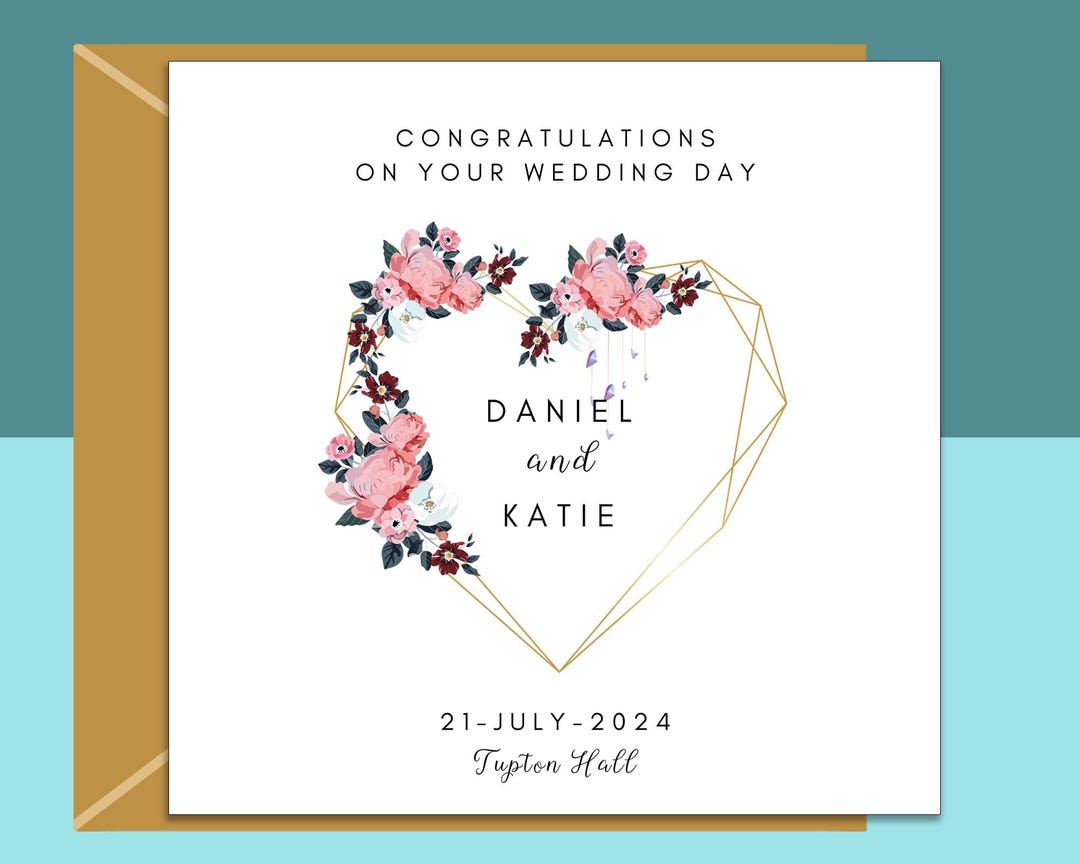 Customised Wedding Card - Personalised Wedding Day Card for Husband and ...