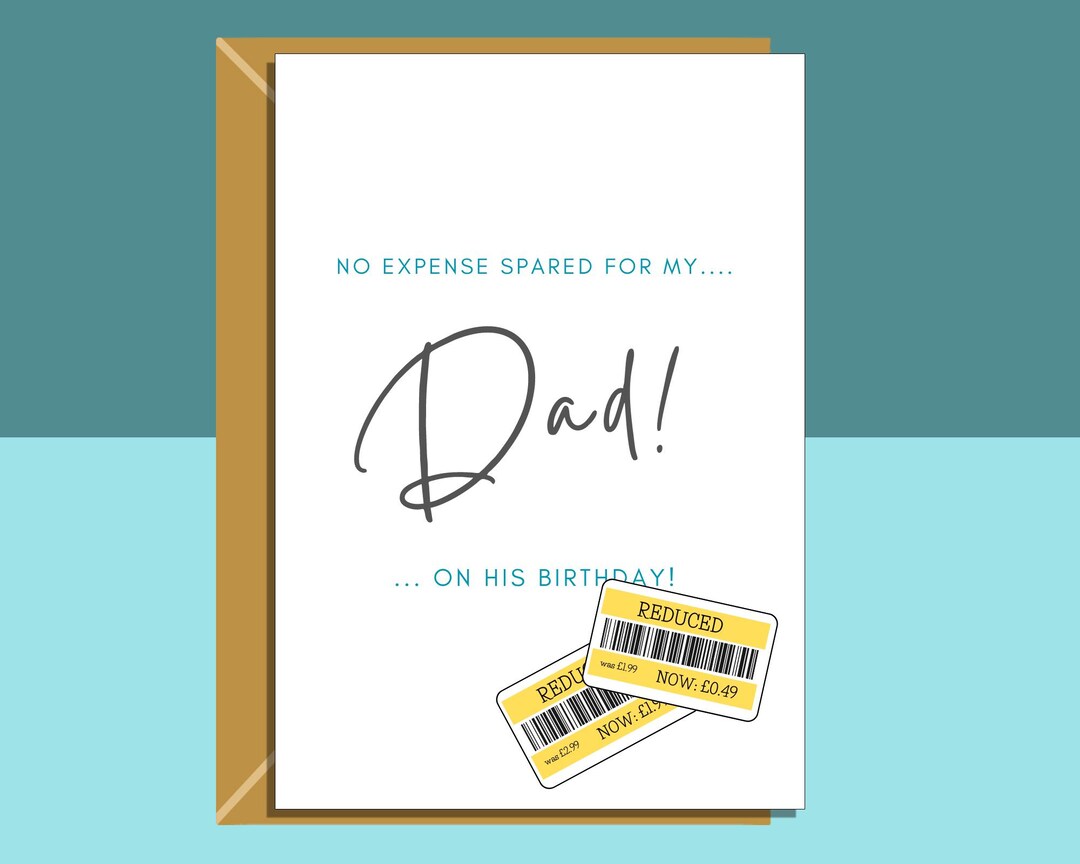 Funny Dad Birthday Card - for Him - Personalised Inside for Dad on His ...