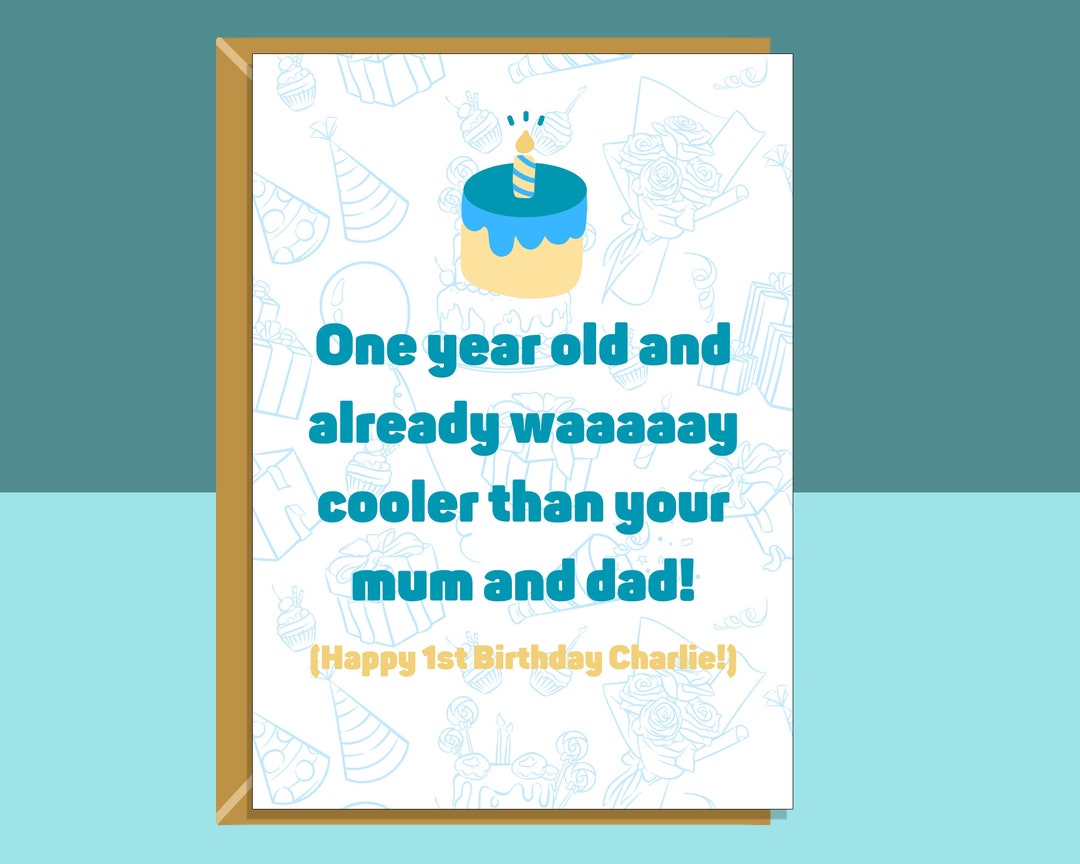Funny 1st Birthday Card - Personalised - for Him or for Her - Cheeky ...