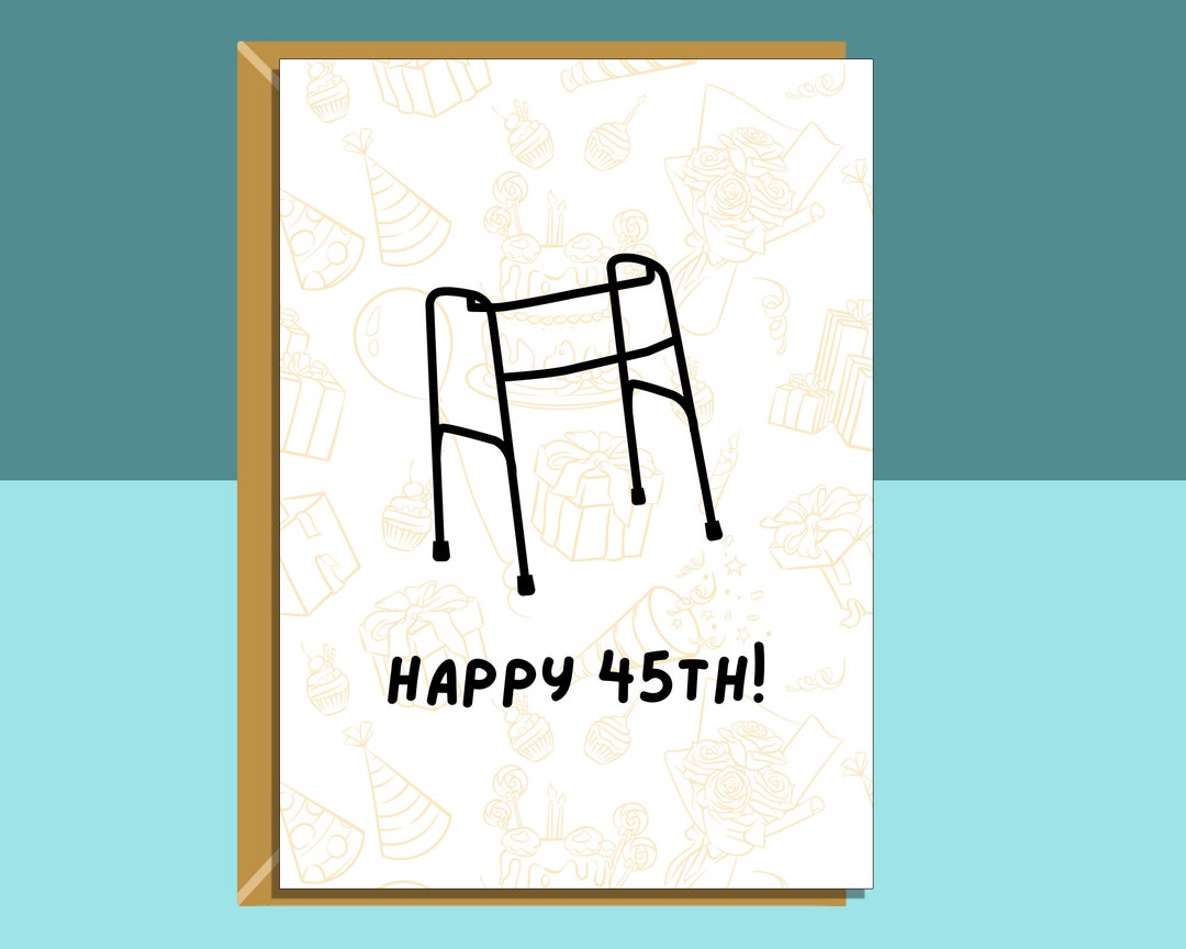 Funny 45th Birthday Card Personalised Inside for Someone Turning 45 ...