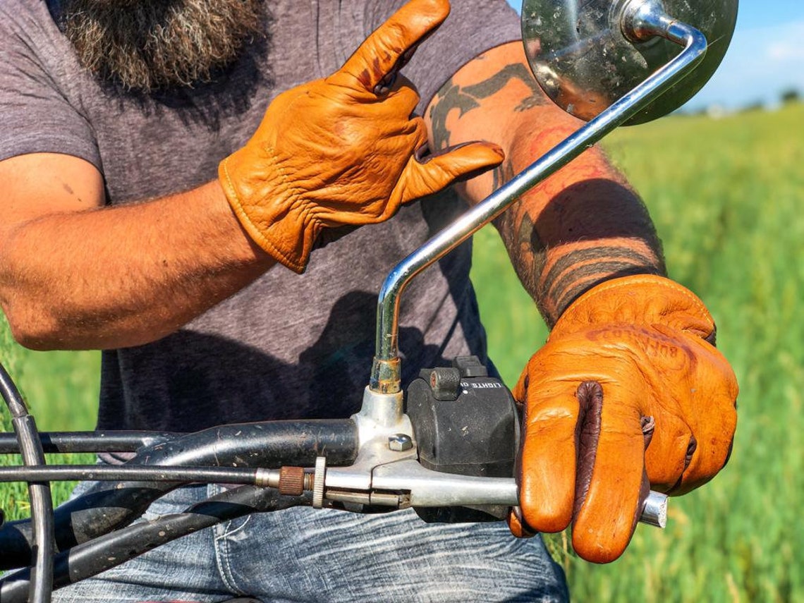 Bison Leather Motorcycle Gloves - the Warrior - Etsy