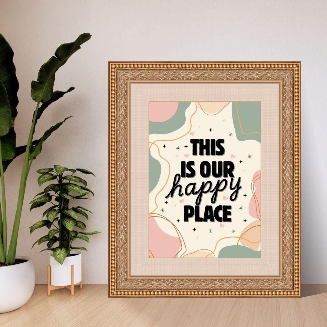 This is Our Happy Place Wall Art | Boho Printable Quote | Neutral ...
