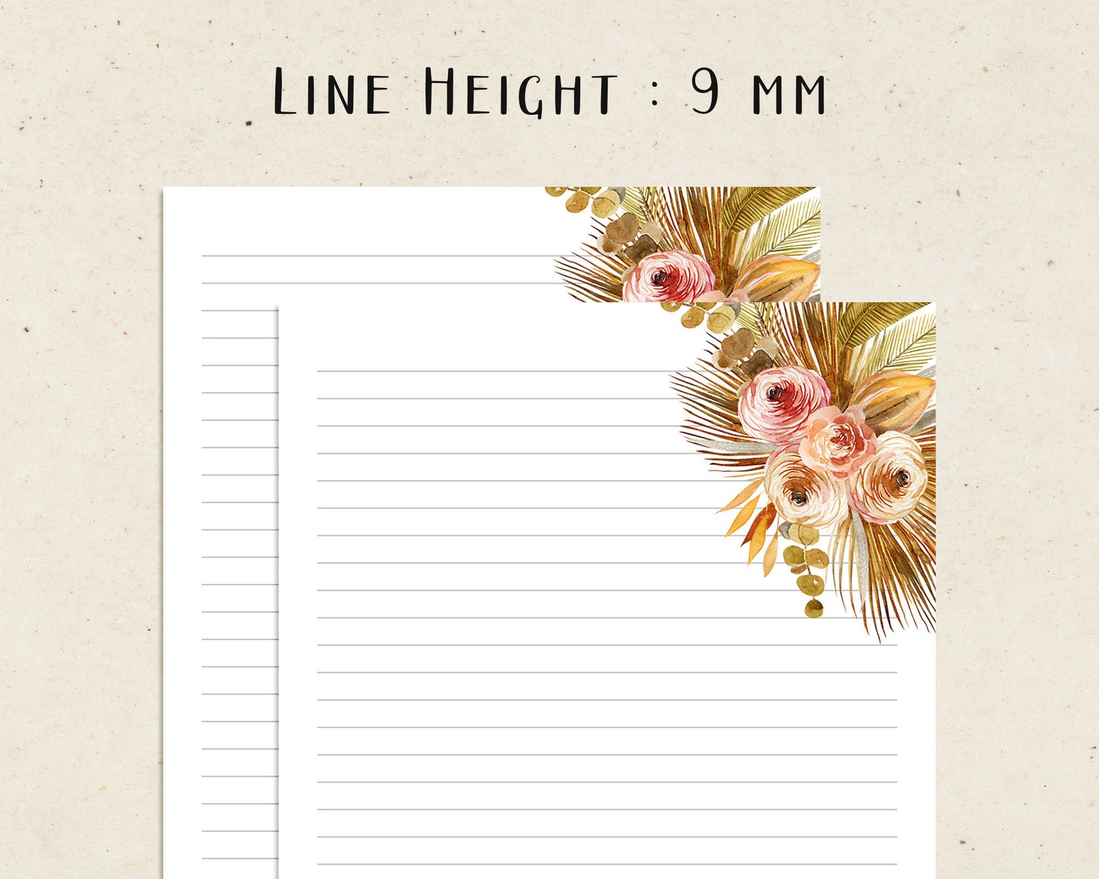 Tropical Boho Writing Paper Printable Bohemian Stationery | Etsy