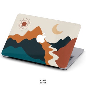 Pastel Mountains Macbook Case Celestial Sun Moon Star Macbook - Etsy