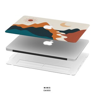 Pastel Mountains Macbook Case Celestial Sun Moon Star Macbook - Etsy
