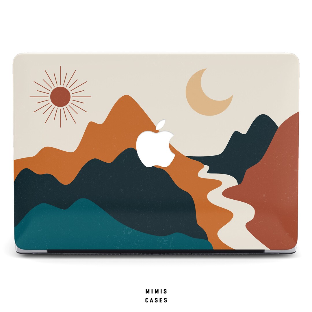 Pastel Mountains Macbook Case Celestial Sun Moon Star Macbook - Etsy
