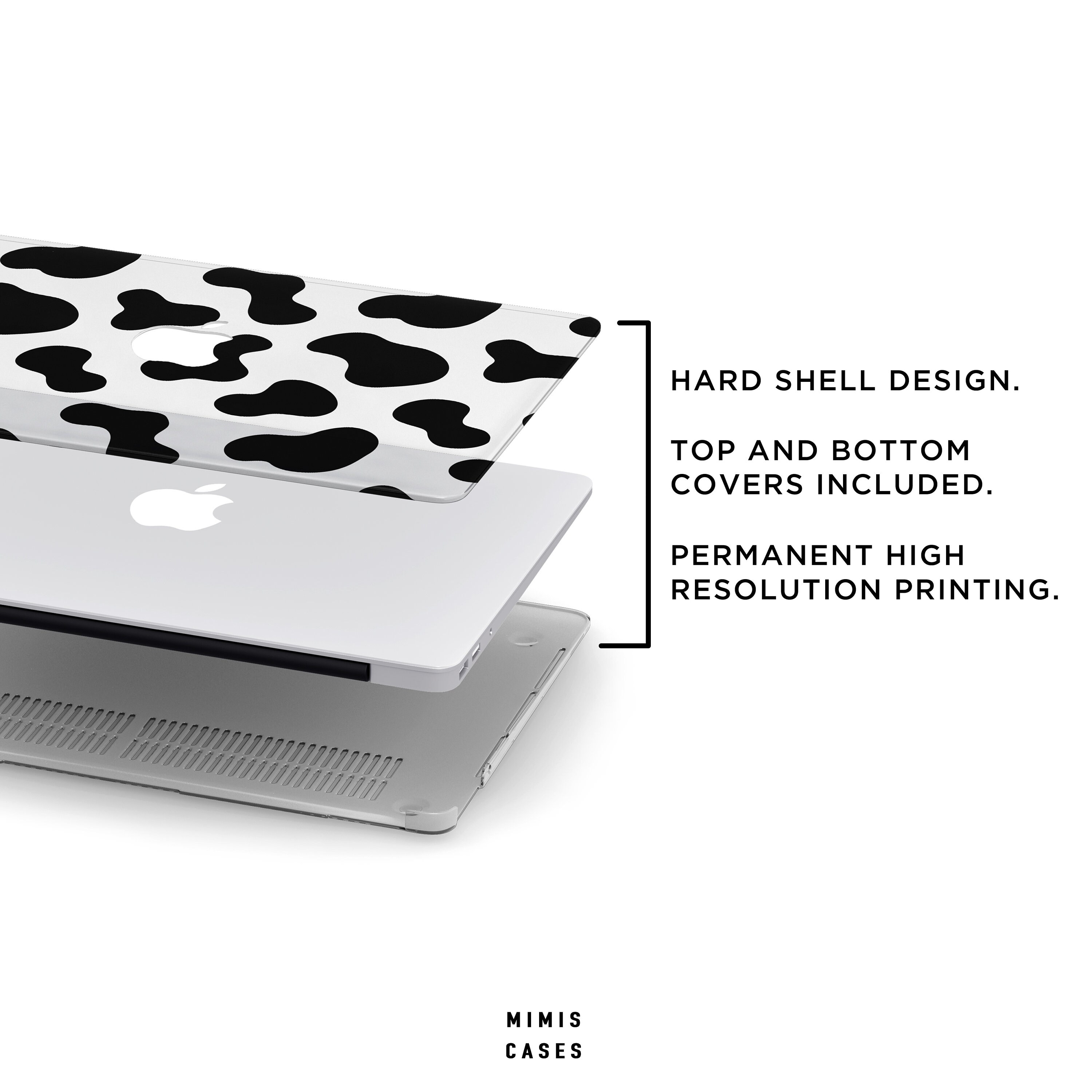 Cow Macbook Case Cow Pattern Black and White Macbook Hard | Etsy
