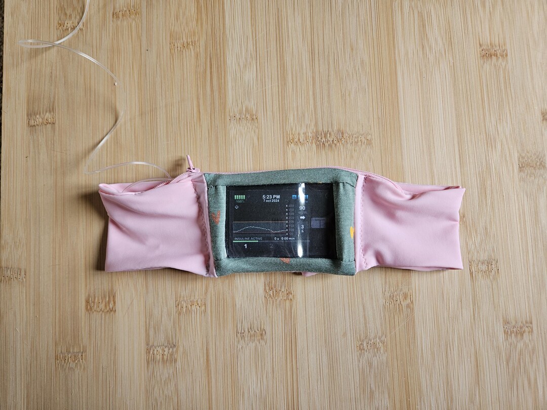 Insulin Pump Belt Pink / Green Hearts - Etsy
