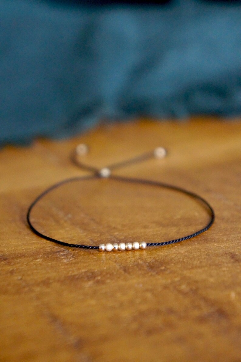 Fine Silk Cord Gold Filled Beaded Bracelet Cord Bracelet - Etsy