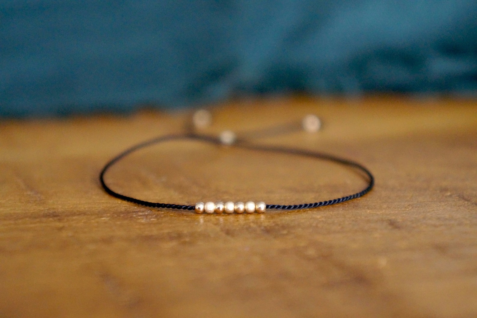 Fine Silk Cord Gold Filled Beaded Bracelet Cord Bracelet - Etsy