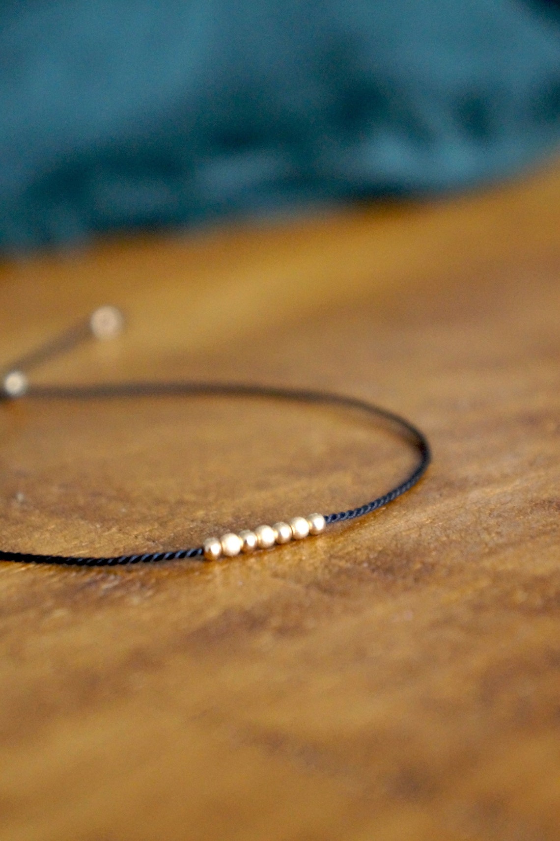 Fine Silk Cord Gold Filled Beaded Bracelet Cord Bracelet - Etsy