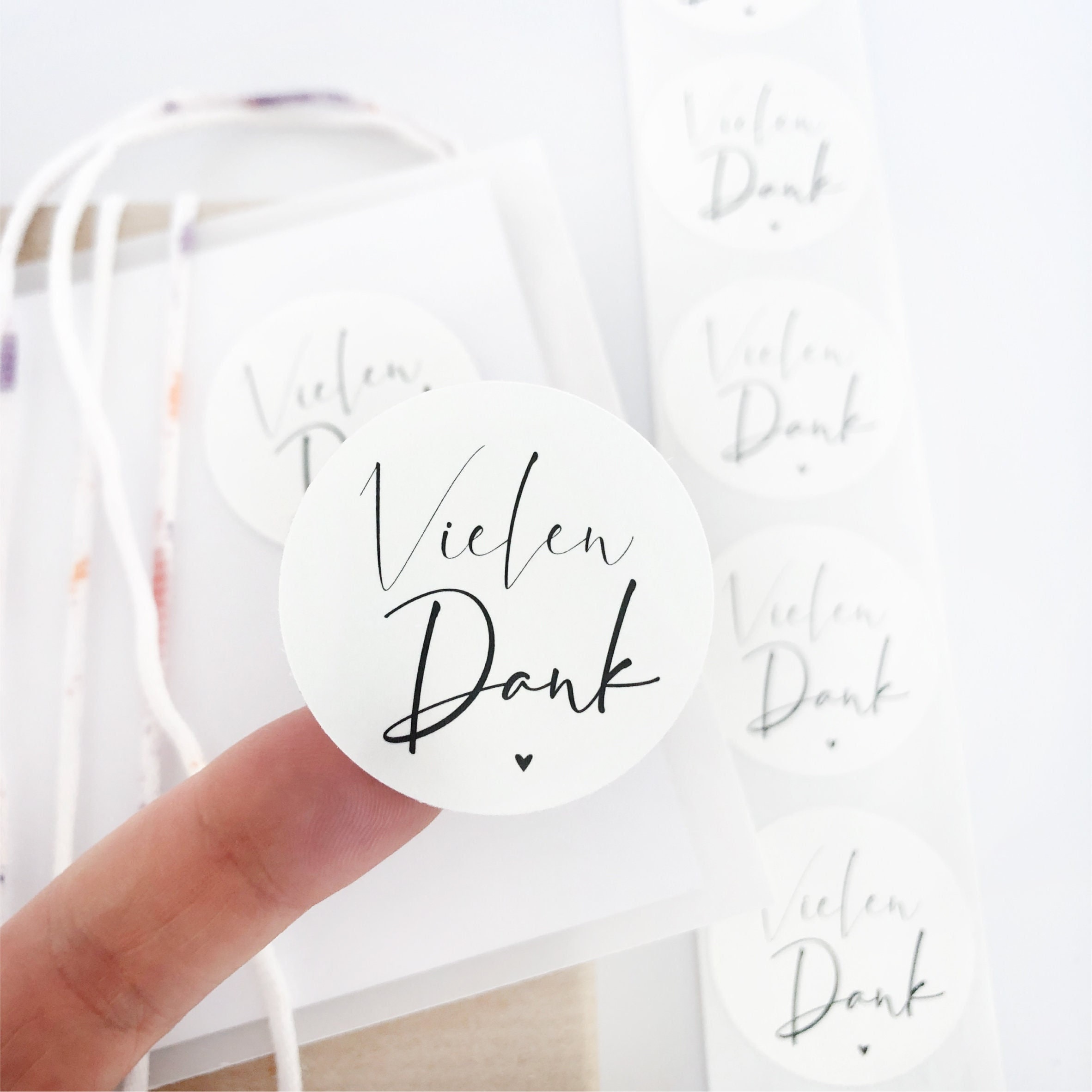 Aufkleber - Vielen Dank | runder Sticker | ab 10 Stück | Danke für ...