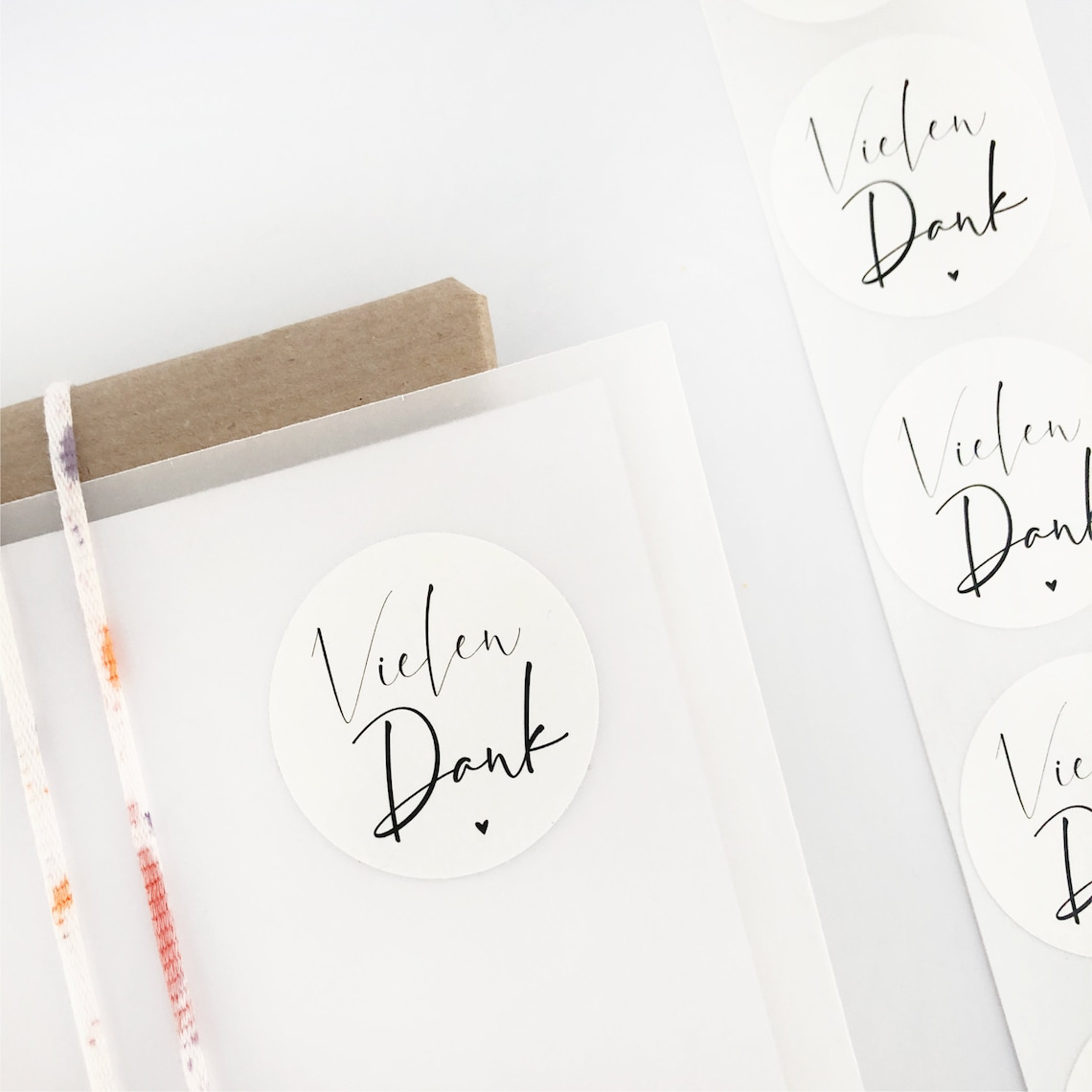 Aufkleber Vielen Dank runder Sticker ab 10 Stück | Etsy