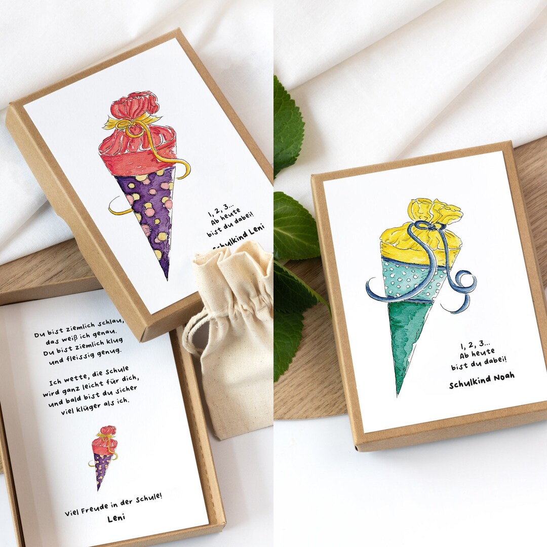 Geschenkbox Zur Einschulung Personalisierbar Geschenkschachtel Geldgeschenk Schulanfang Geschenk ...