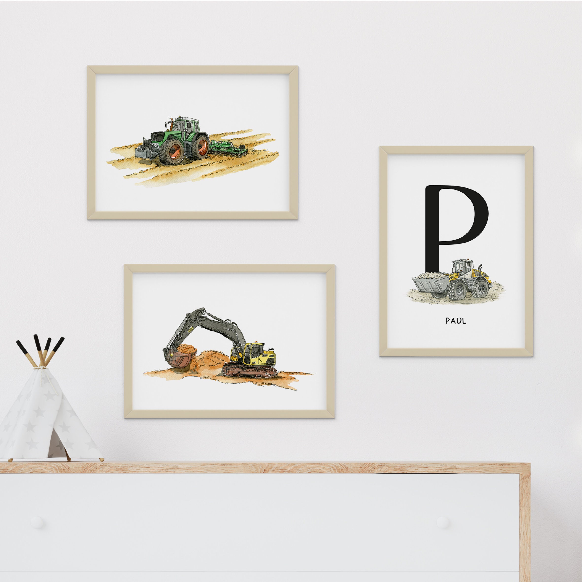 Poster Set Bagger Radlader Und Traktor 3-teilig - Etsy Ireland