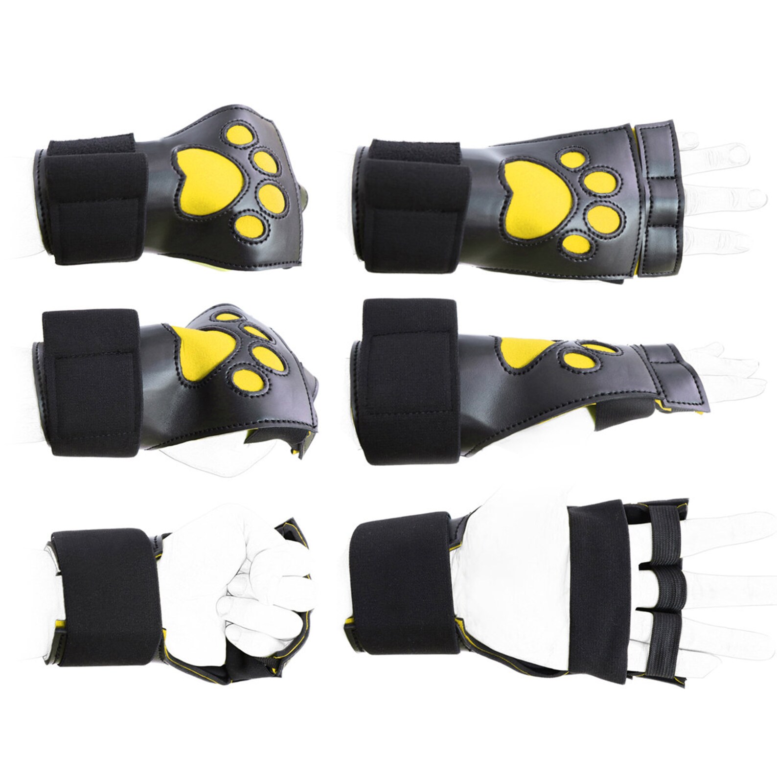 Pup Play Mitts Open Handed Mitts Pup Play Gloves Yellow Paw | Etsy