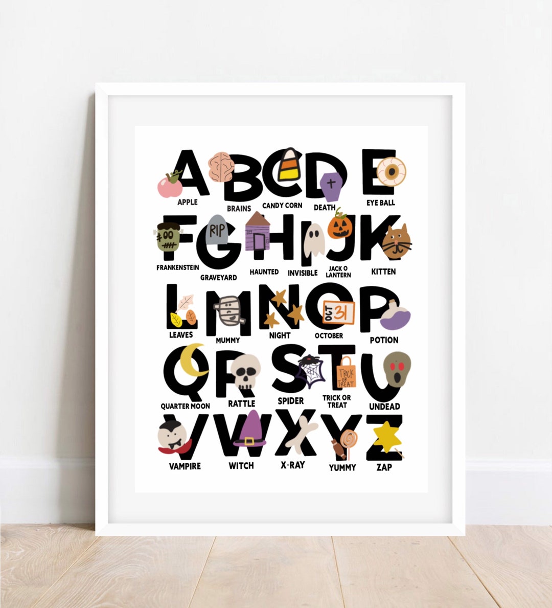Halloween Alphabet Print, Classroom Abc’s, Kids Halloween Decor ...