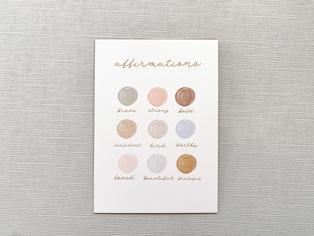Affirmations Print, Watercolor Palette, Color Palette, Daily ...