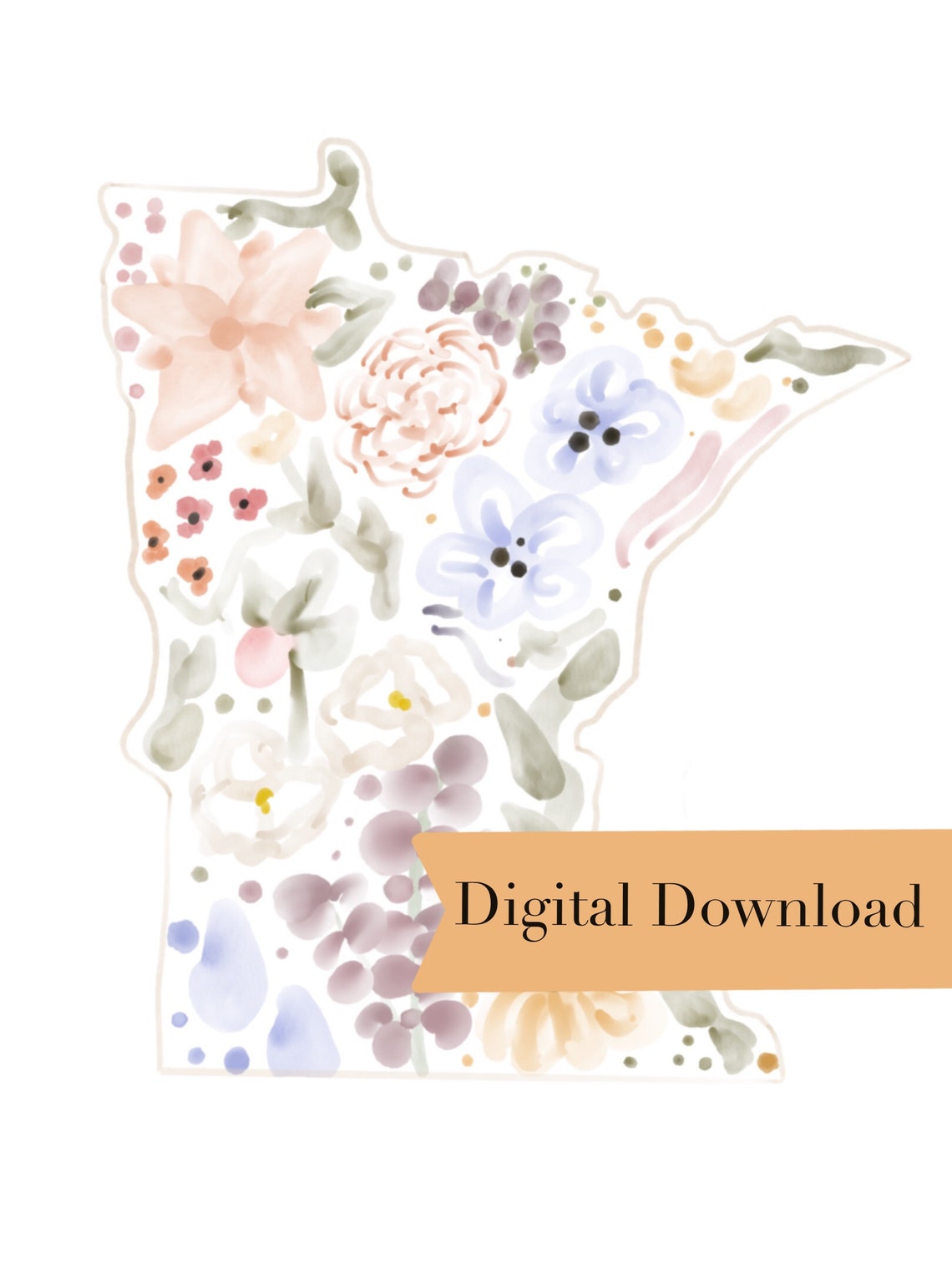 Minnesota Watercolor Download Instant Download Watercolor - Etsy