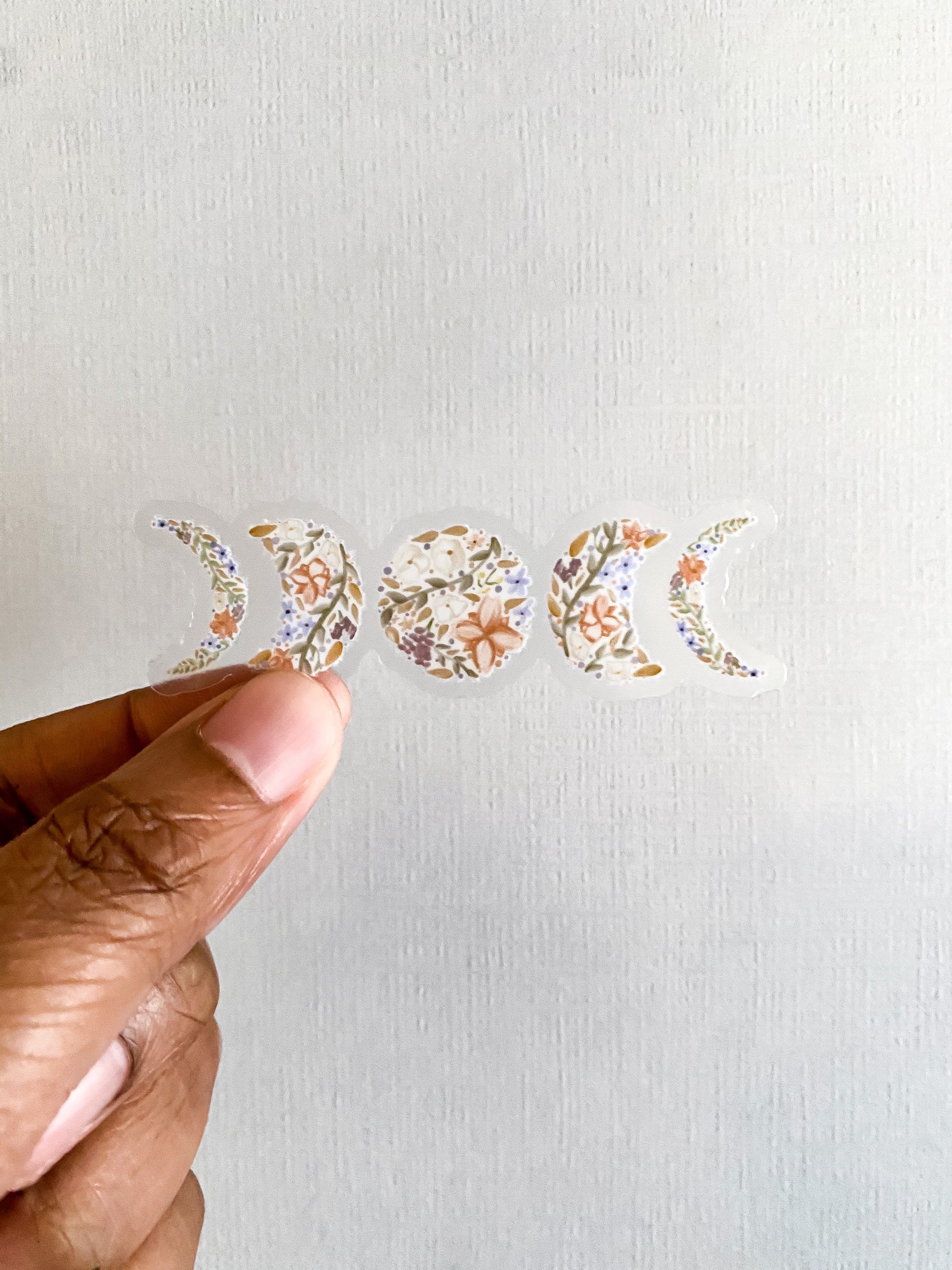 Floral Moon Phase Moon Phase Sticker Space Lover Sticker | Etsy