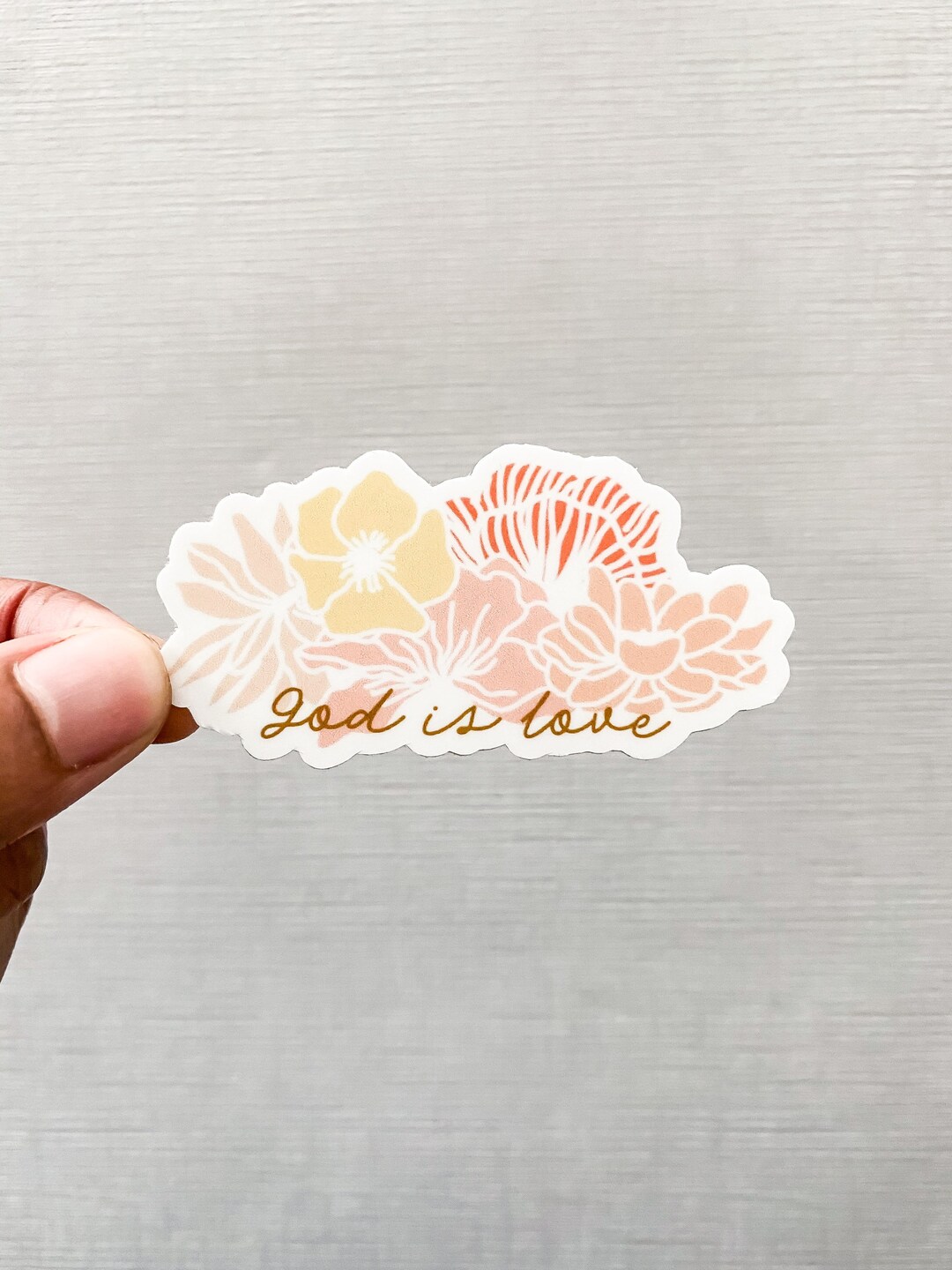 God is Love Sticker Uplifting Sticker Loving Sticker Floral - Etsy