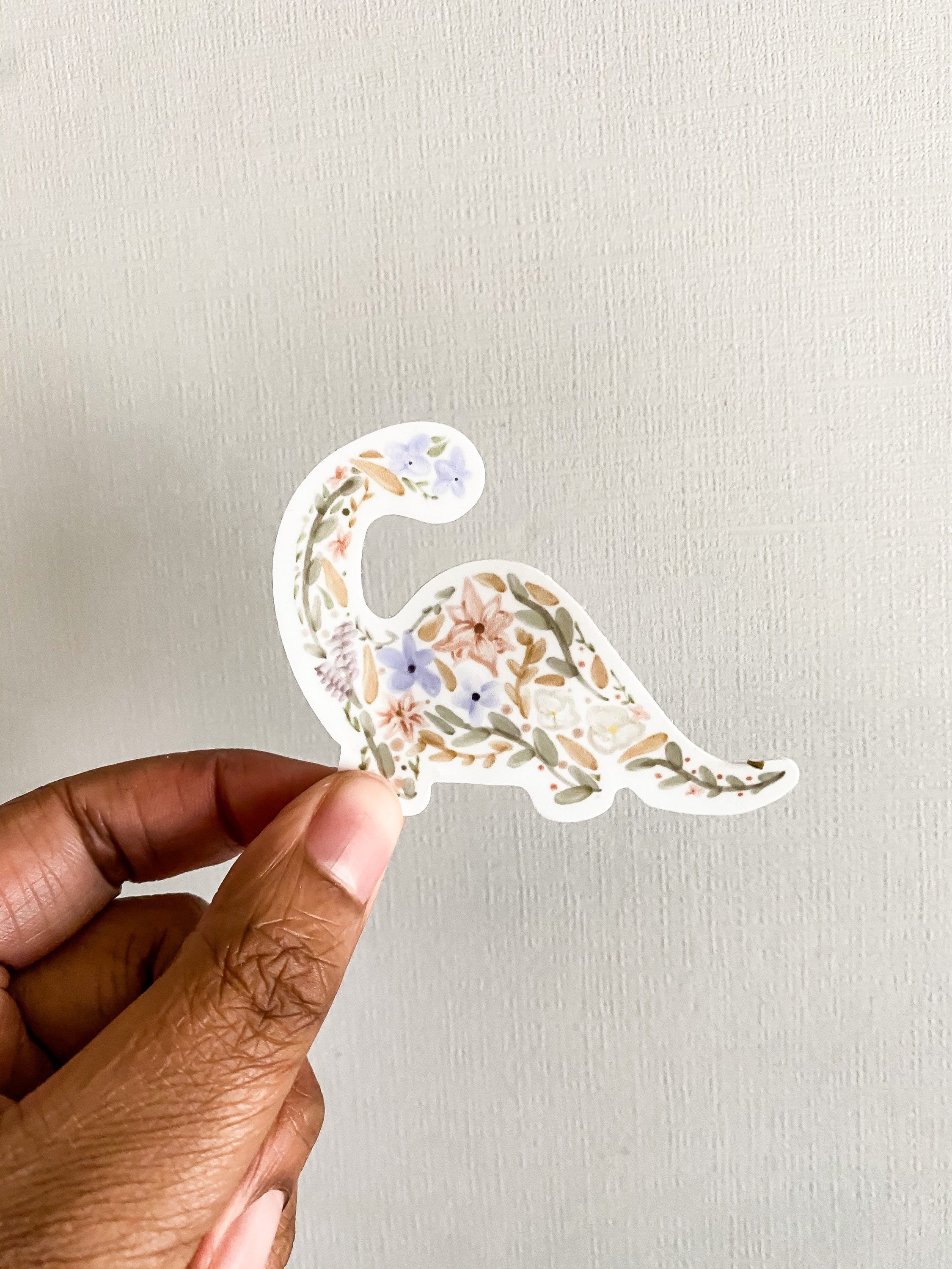 Floral Dinosaur Sticker Dino Sticker Watercolor Dinosaur | Etsy