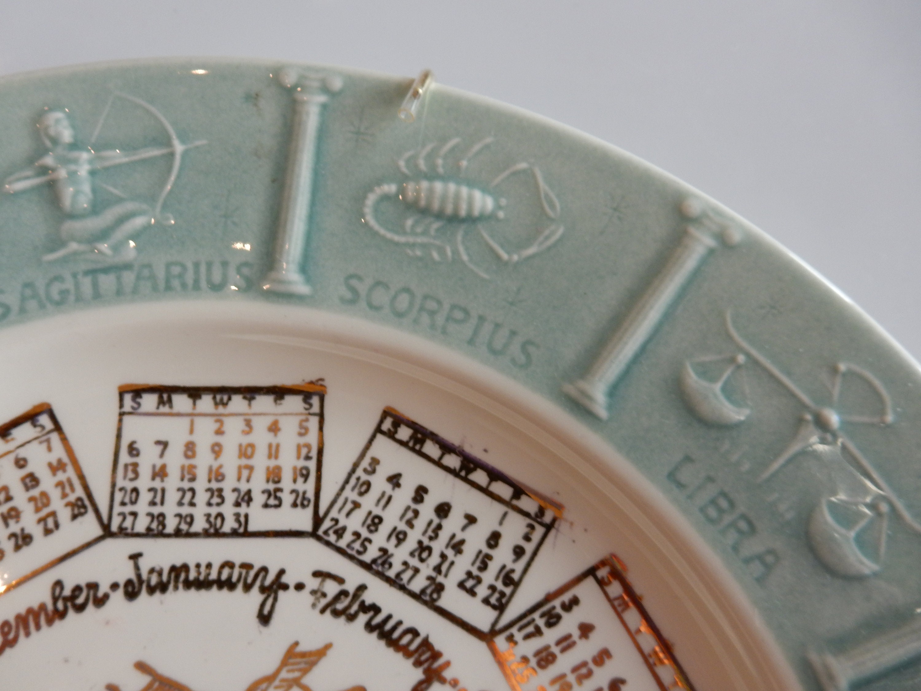 Vintage 1957 Zodiac Astrology Calendar Plate - Etsy