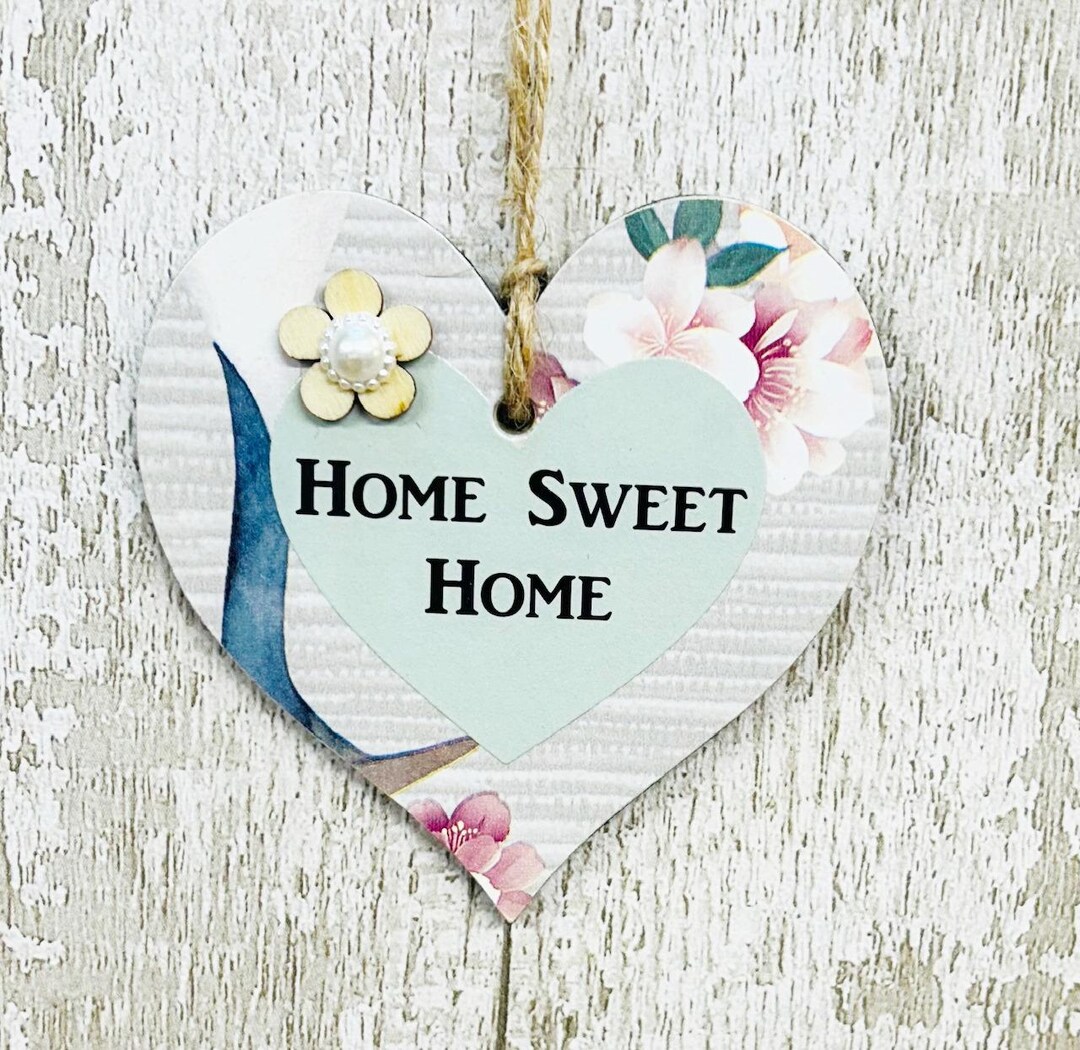 Lovely Home Sweet Home Wooden Gift Heart/sign - Etsy