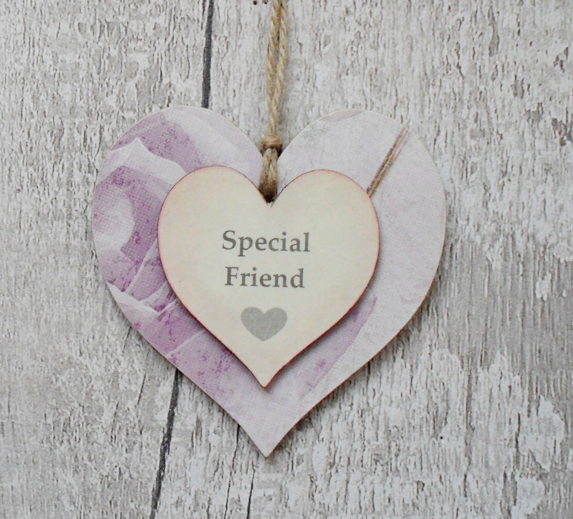 Special Friends Friendship Double Wooden Gift Heart Plaque/sign - Etsy