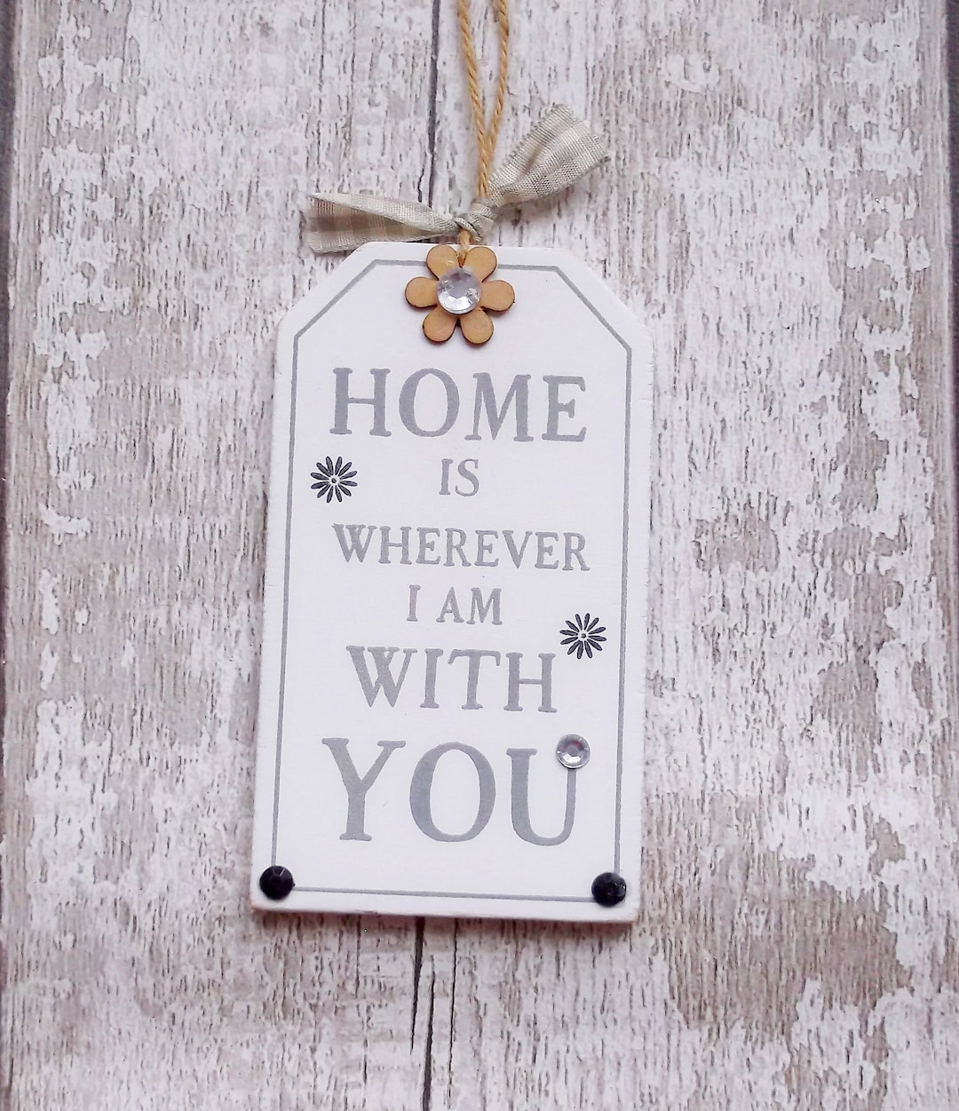 Home is Wherever I Am With You Missing You Wooden Gift Tag Shaped ...