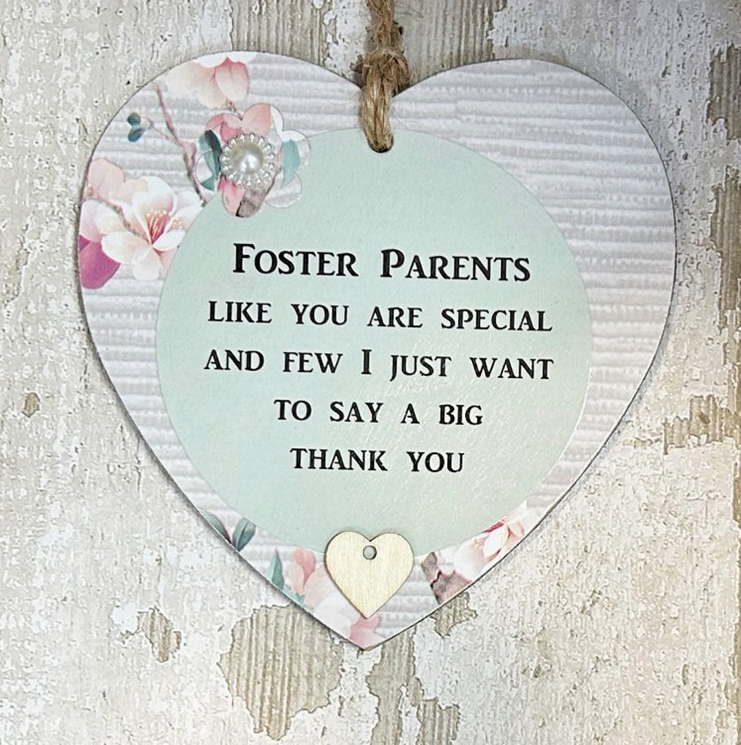 Foster Parents Thank You Wooden Gift Heart Plaque/sign - Etsy