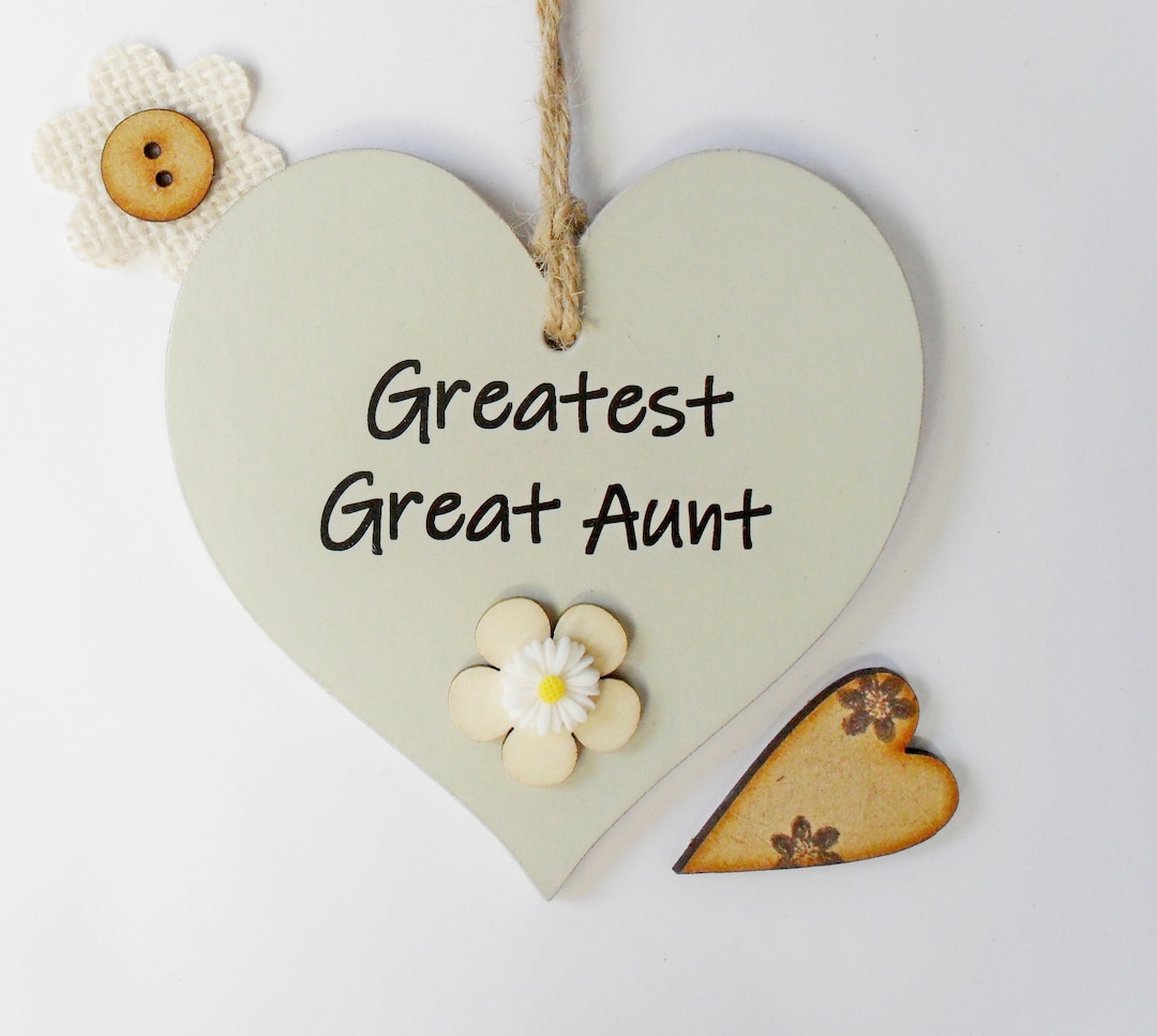 Amazing Greatest Great Aunt Wooden Gift Heart Plaque/sign - Etsy