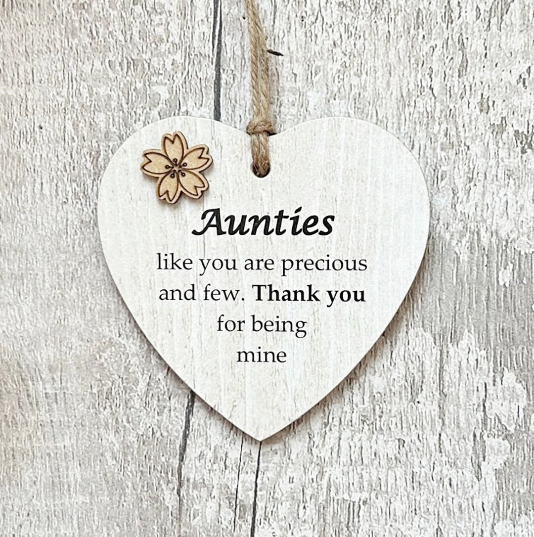 Precious Auntie Thank You Wooden Gift Heart Plaque/sign - Etsy