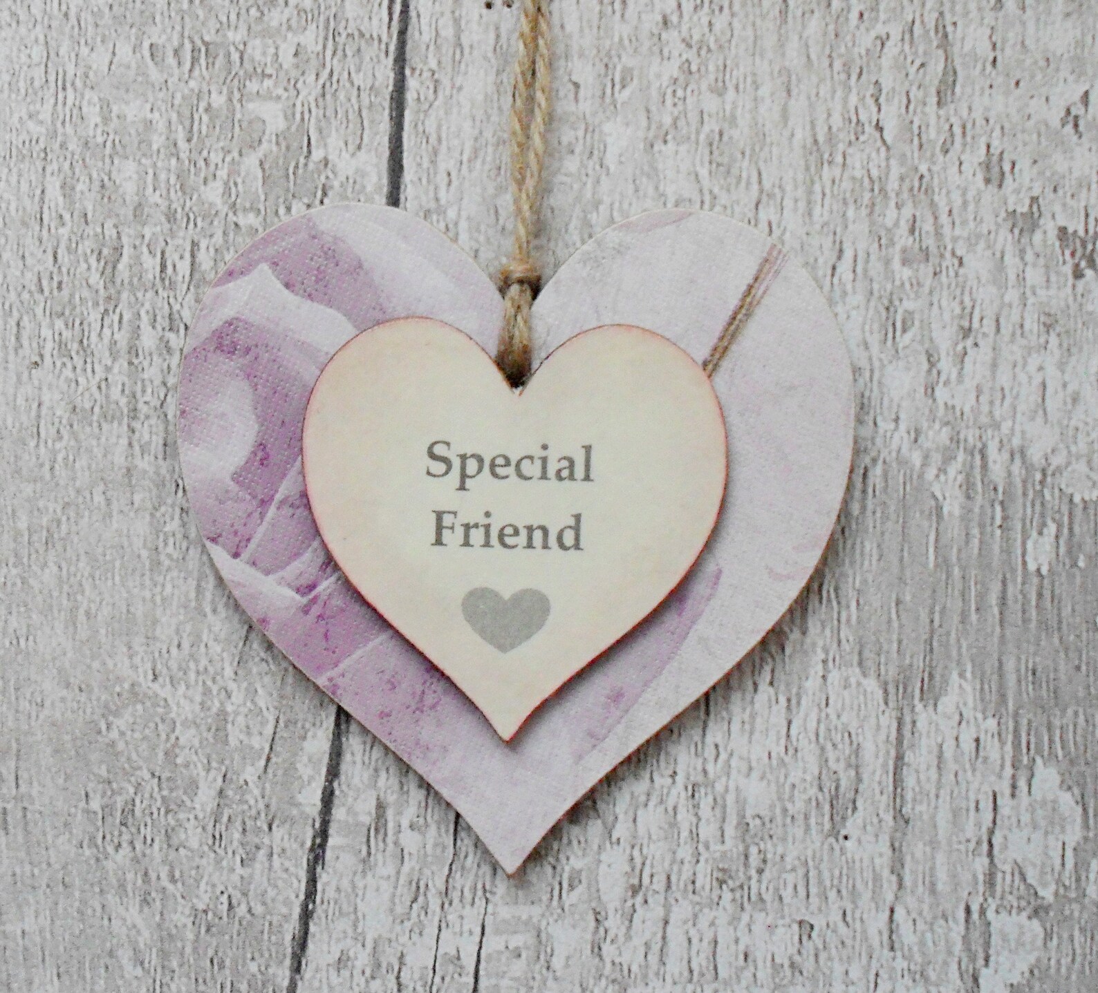 Special Friends Friendship Double Wooden Gift Heart Plaque/sign - Etsy