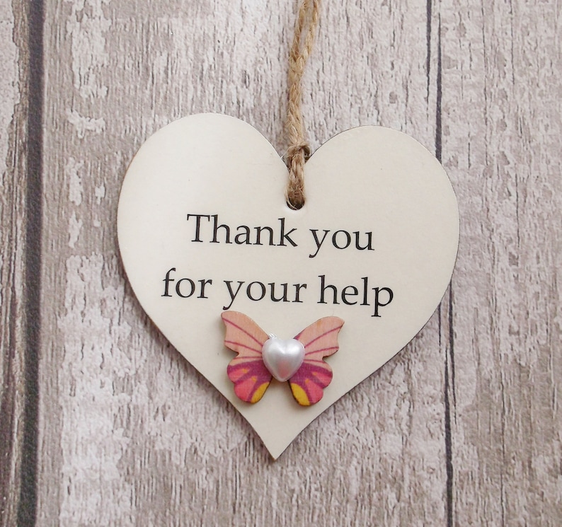 Thank You for Your Help Wooden Gift Heart Plaque/sign - Etsy