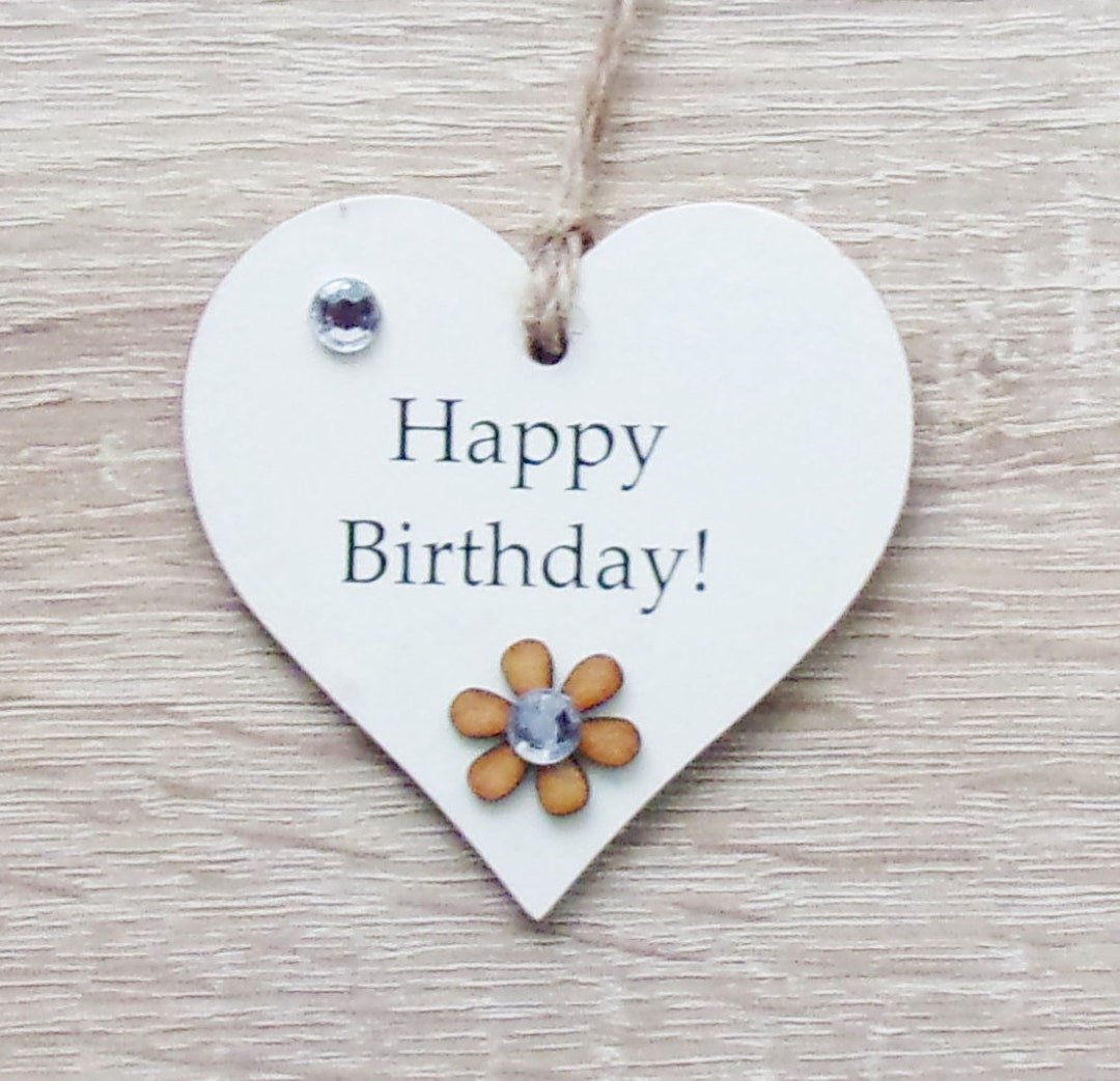 Happy Birthday Wooden Gift Heart Plaque/sign - Etsy