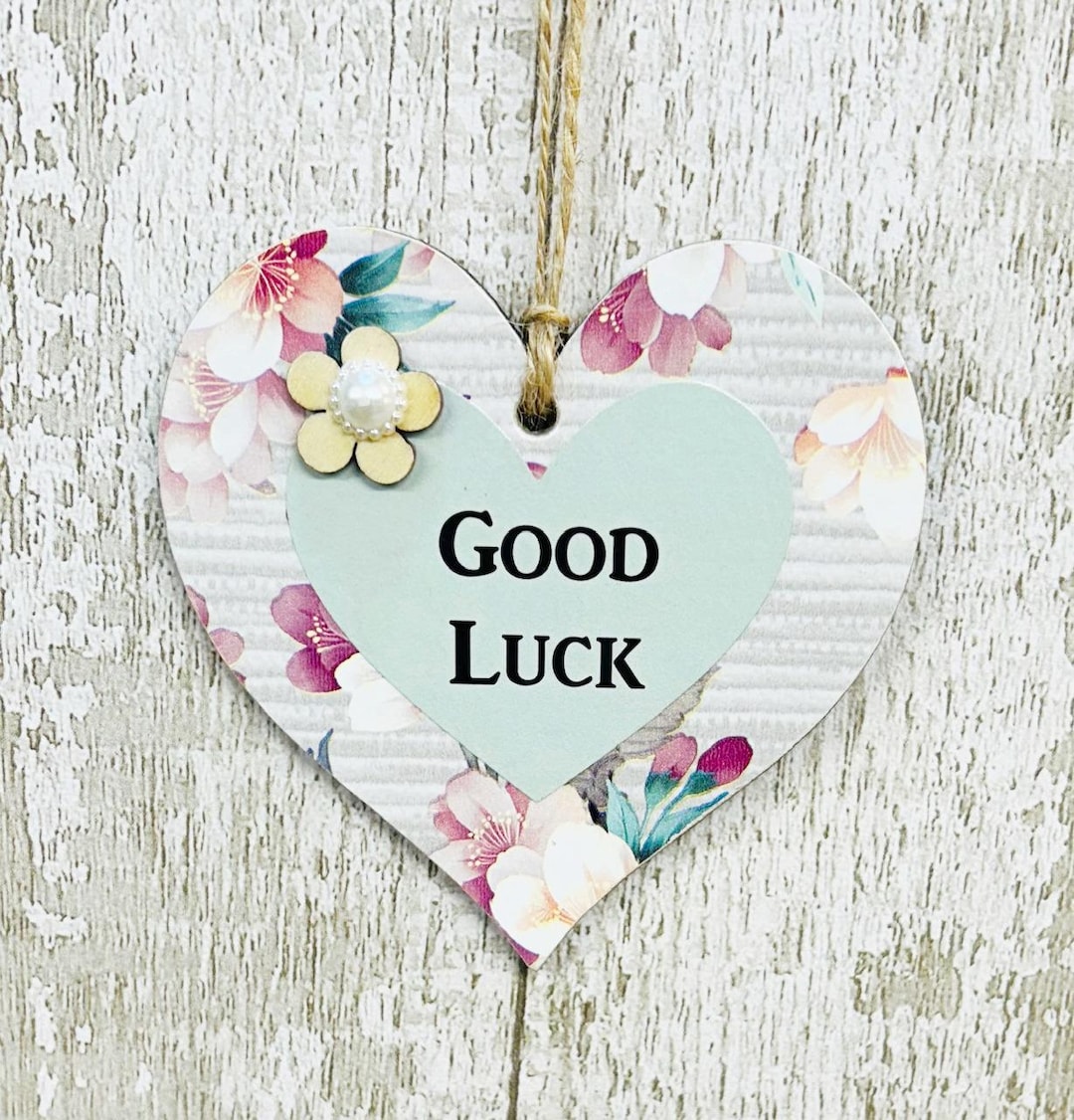 Super Cute Good Luck Wooden Gift Heart Plaque/sign - Etsy