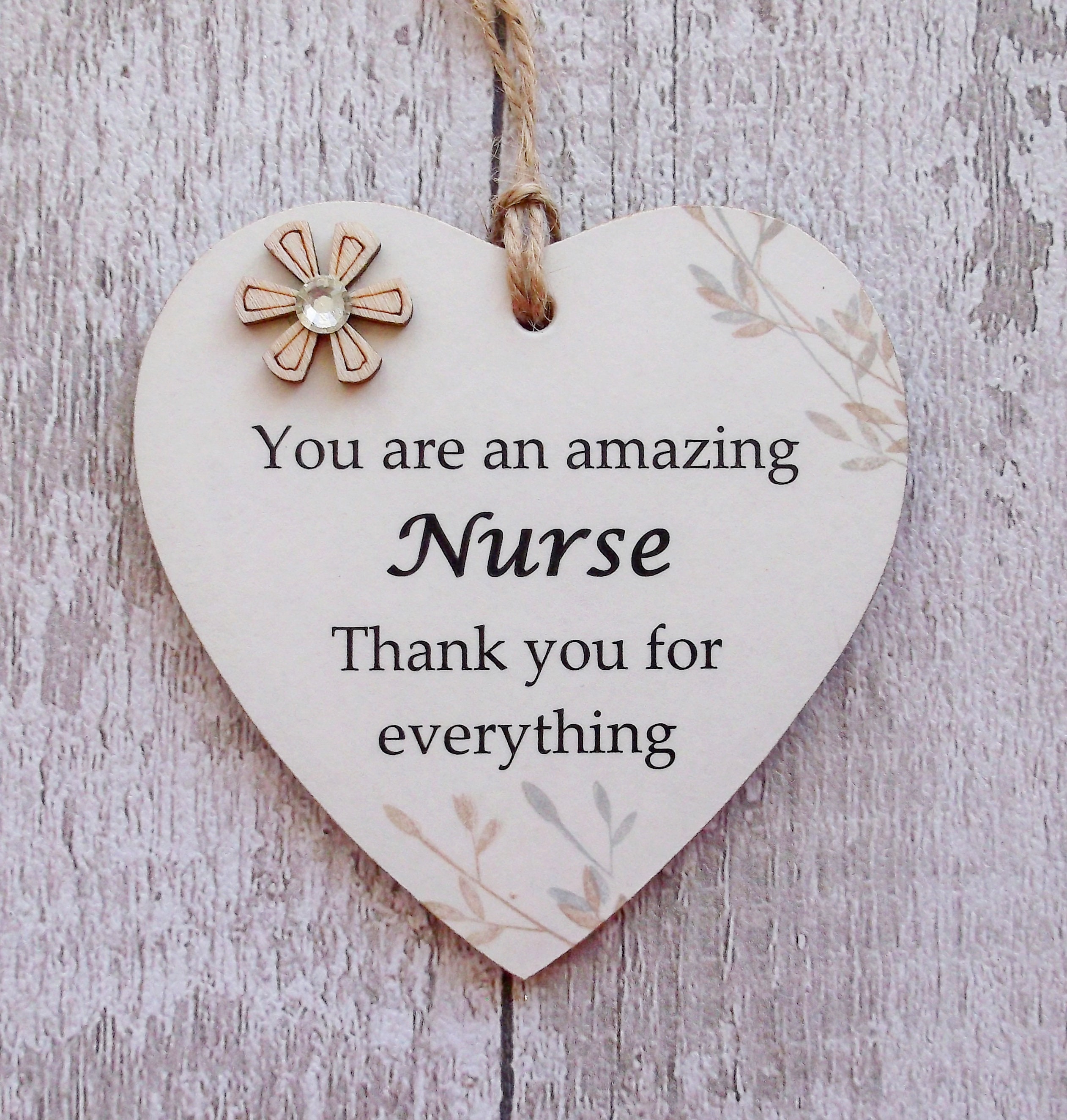 Thank You Amazing Nurse Wooden Gift Heart Plaque/sign - Etsy