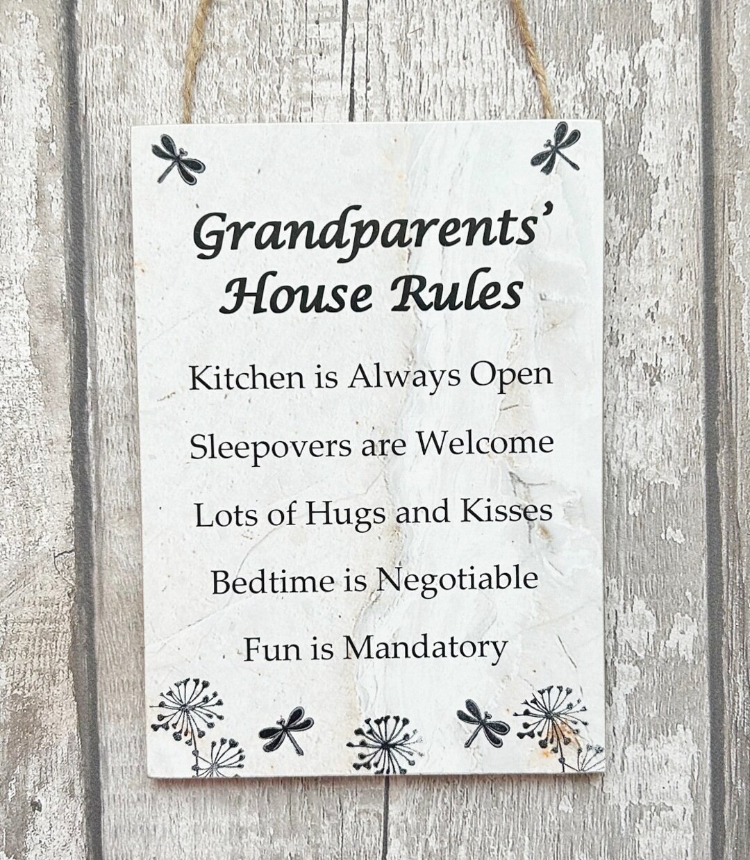 Fun Grandparents House Rules Wooden Gift Plaque/sign - Etsy