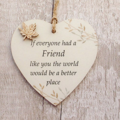 My Best Friend Friendship Wooden Gift Heart Plaque/sign - Etsy