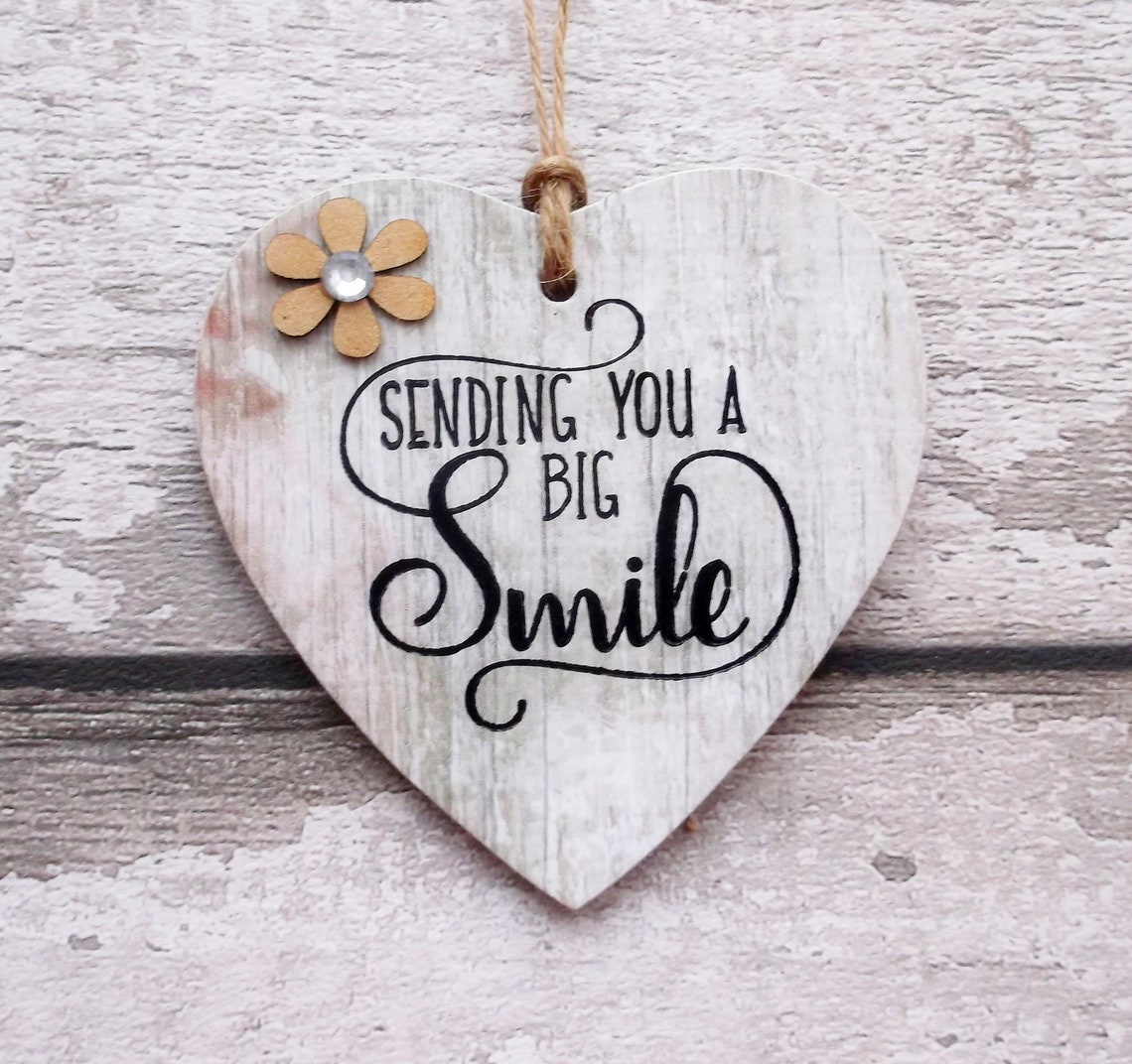 Sending You a Big Smile Wooden Gift Heart Plaque/sign - Etsy