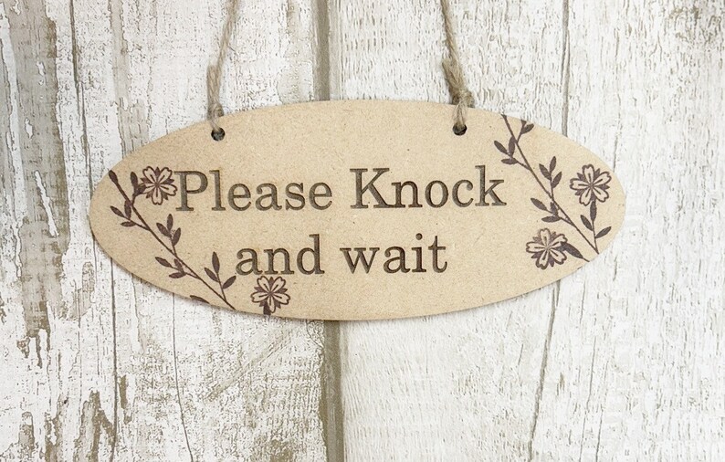 Privacy Please Knock and Wait Wooden Plaque/sign - Etsy