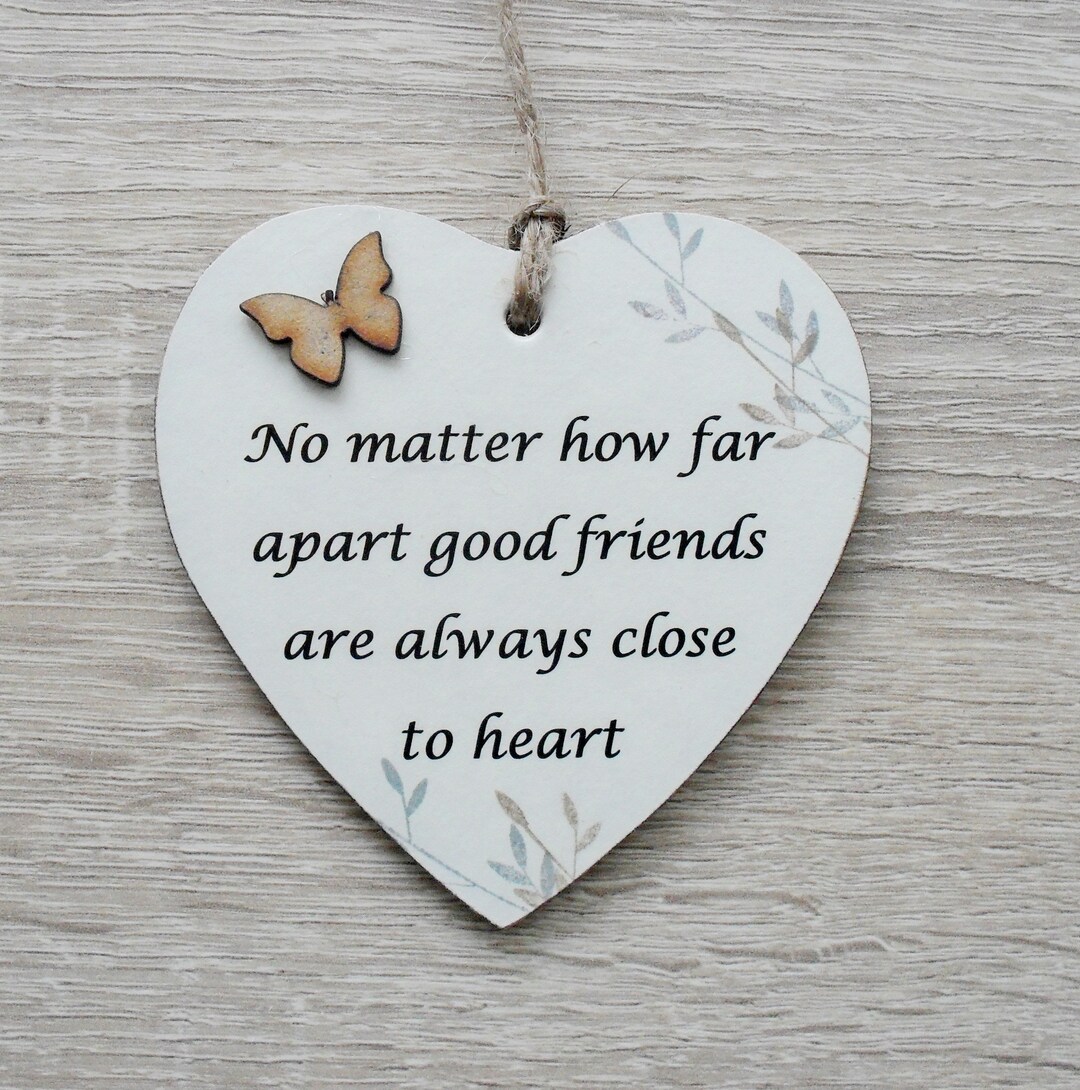 Good Friends Far Apart Friendship Wooden Gift Heart Plaque/sign - Etsy UK