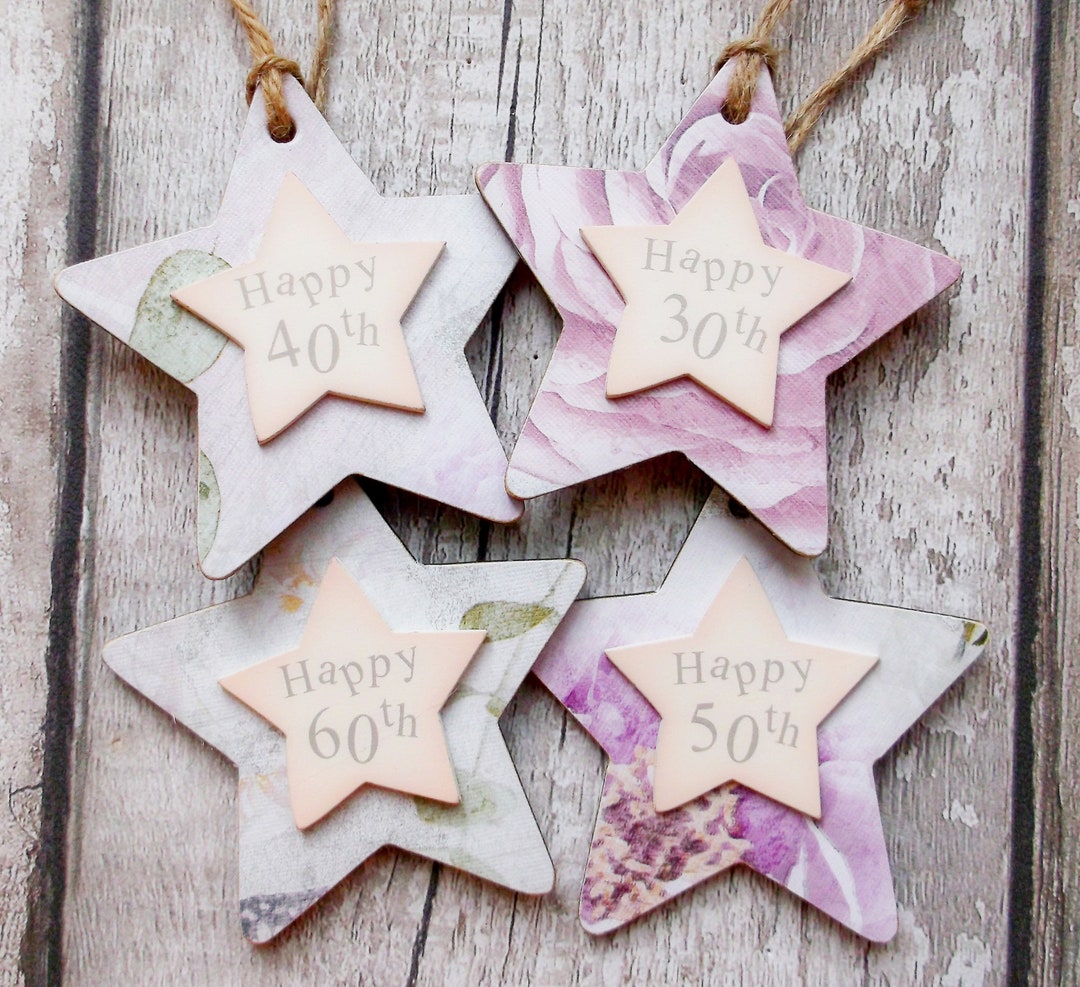 Birthday Milestone Friendship Double Wooden Gift Star Plaque/sign - Etsy