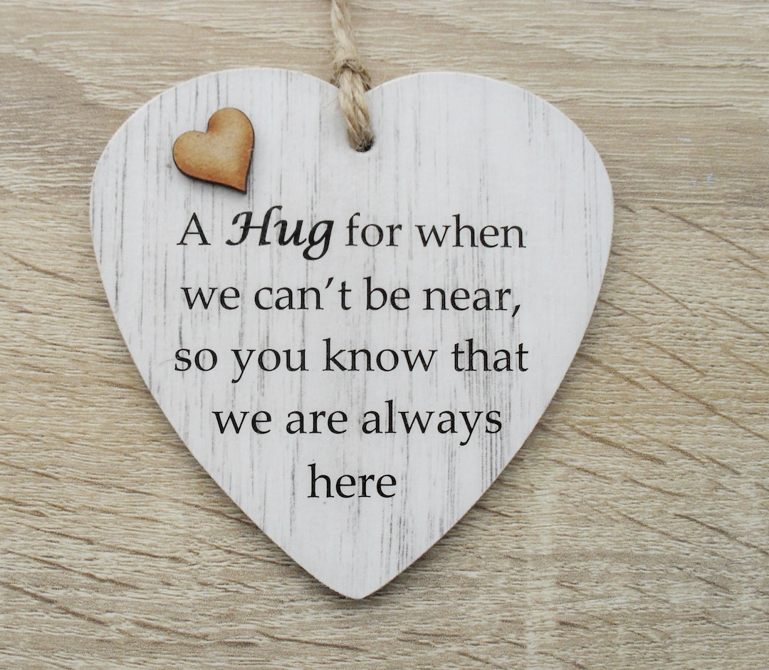 A Hug for When We Can't Be Near Plaque Token Wooden Plaque/sign Gift ...