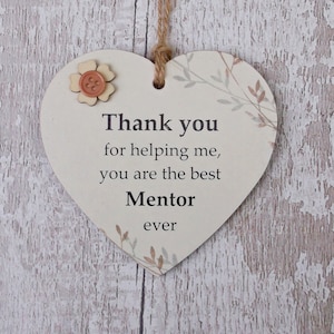 Best Mentor Thank You Wooden Gift Heart Plaque/sign - Etsy