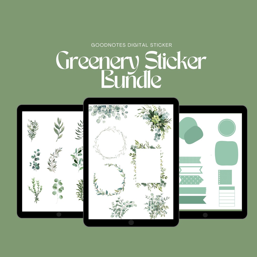 Greenery Digital Stickers, in Her Garden Stickers, Greenery Stickers ...