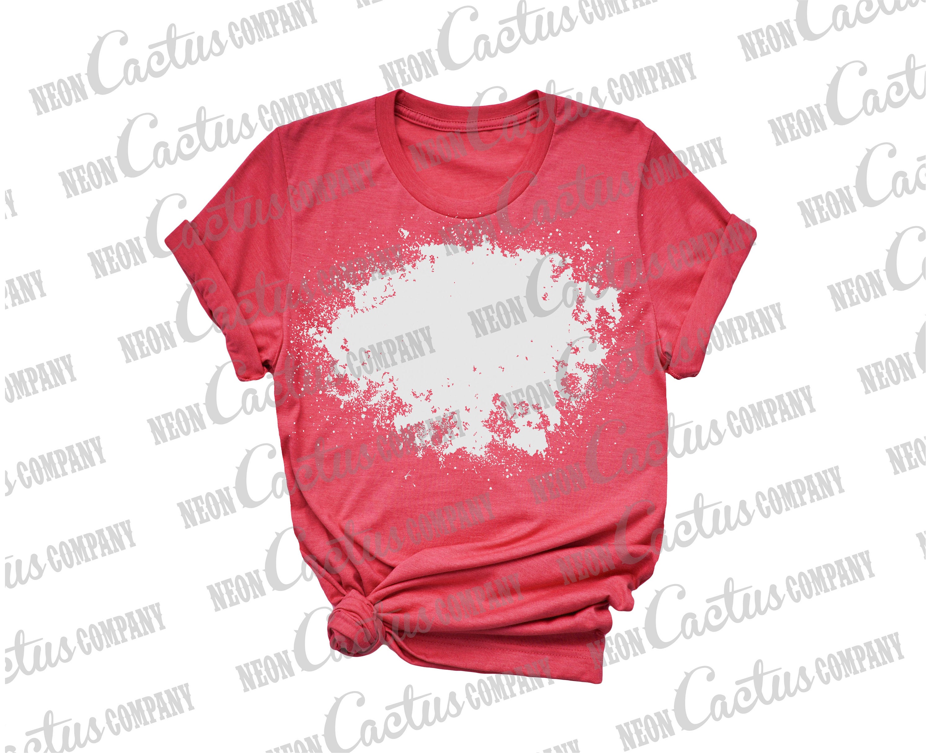 Bleached Tshirt Mockup Heather Red Bella Canvas 3001cvc | Etsy