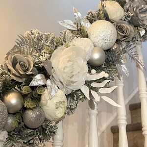 Silver Sleigh Garland - Christmas Artificial Garland - Etsy